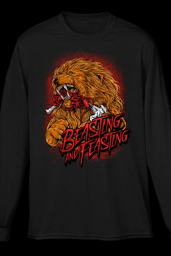 Beasting and Feasting Long Sleeve Tee T-shirt - Chris Smoove T-shirts ...